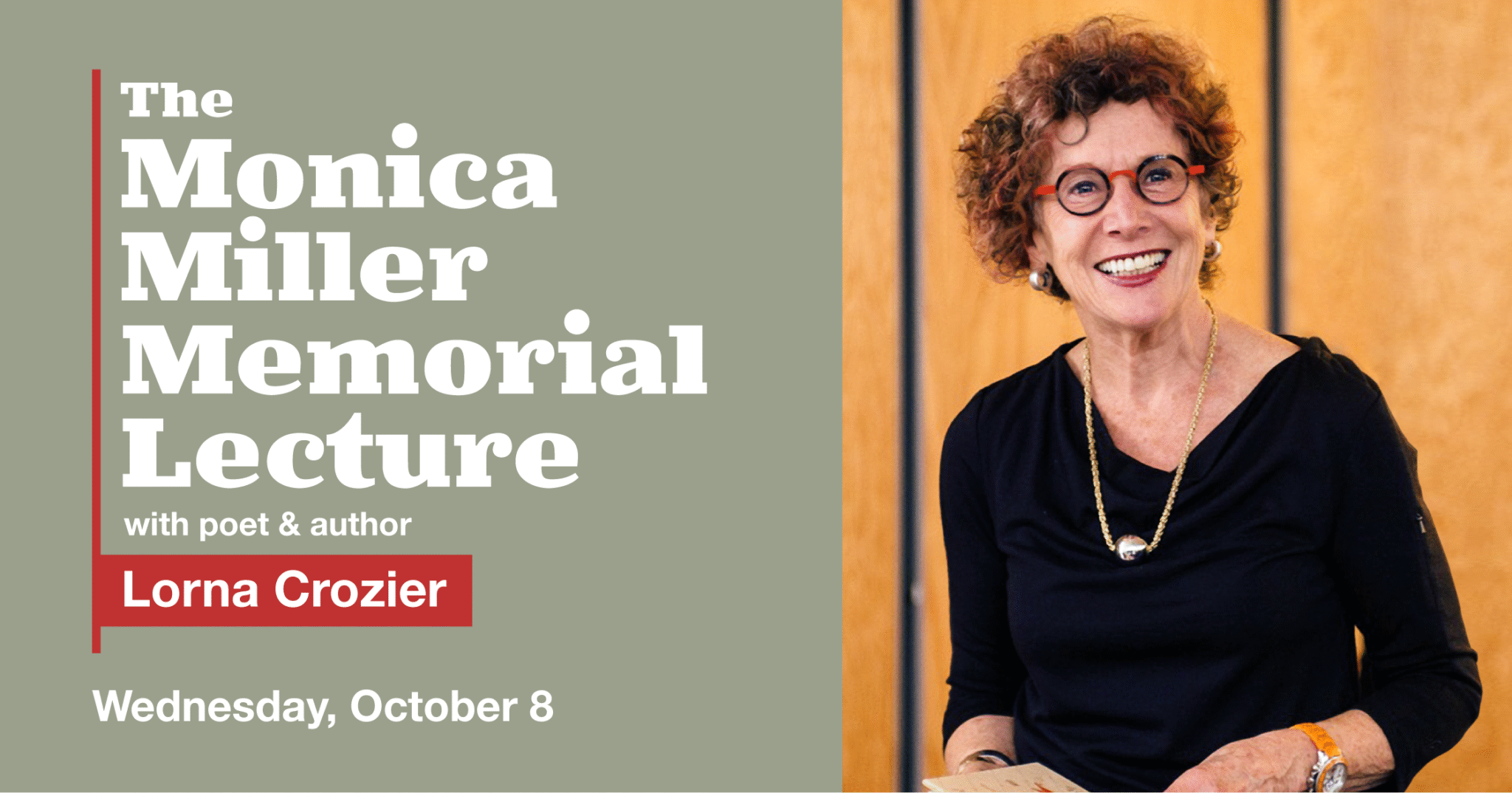 Monica Miller Memorial Lecture featuring Lorna Crozier - Edmonton Downtown